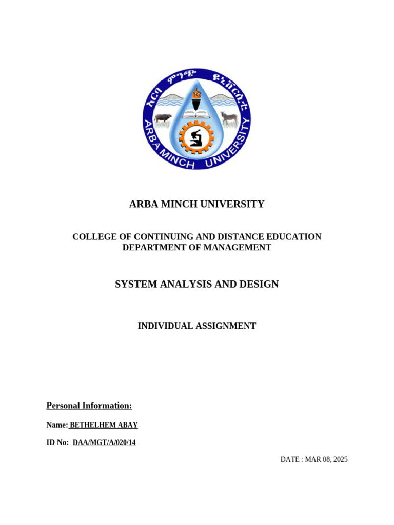 SAD Assignment | PDF | System | Project Management