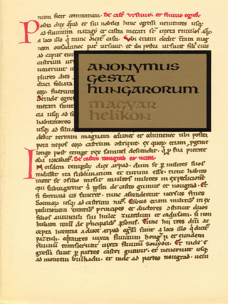 Gesta Hungarorum (Anonymus) | PDF