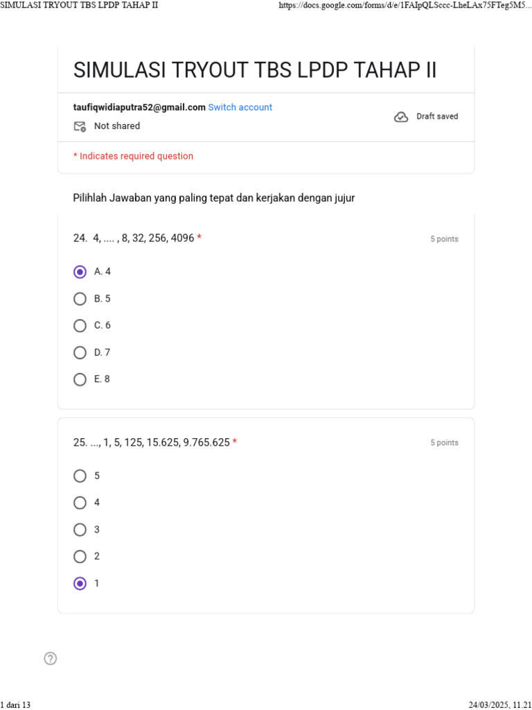 Simulasi Tryout Tbs LPDP Tahap Iib | PDF