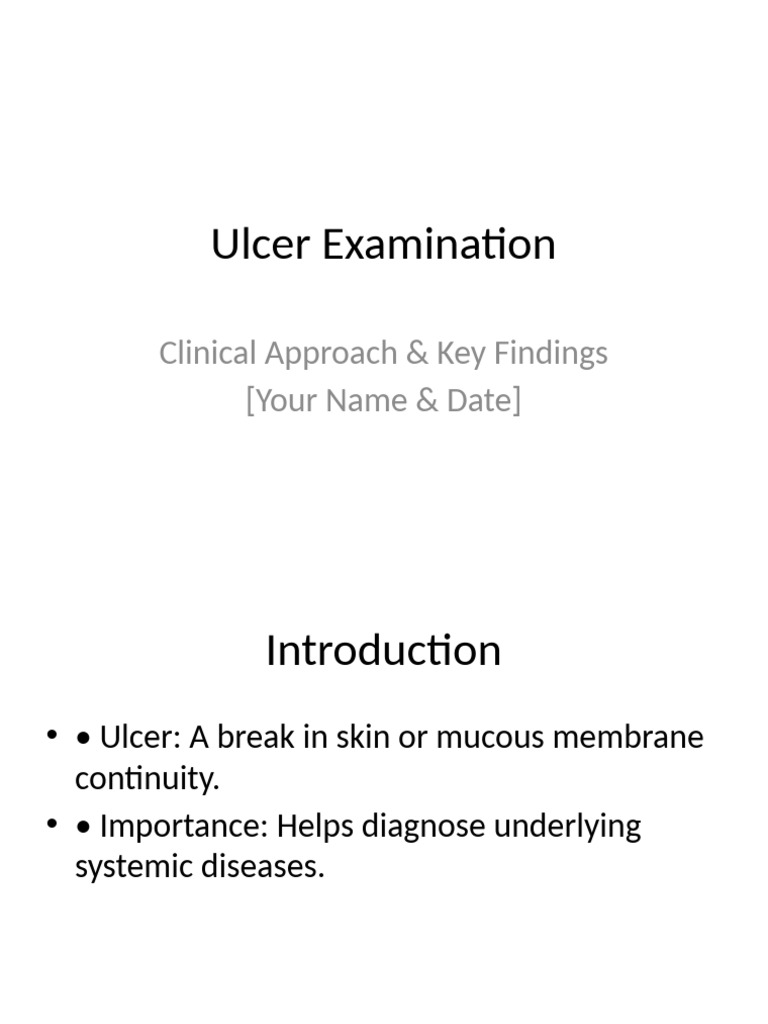 Ulcer Examination Presentation | PDF