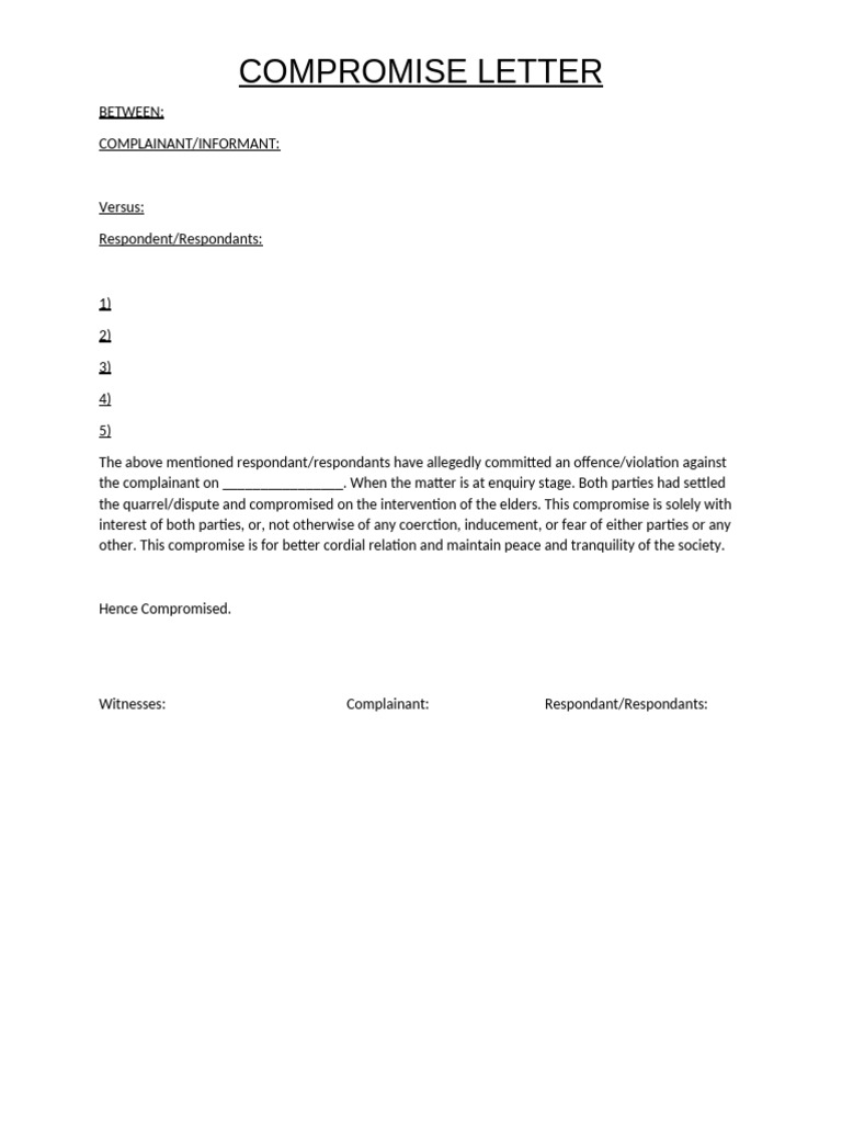 Compromise Letter | PDF