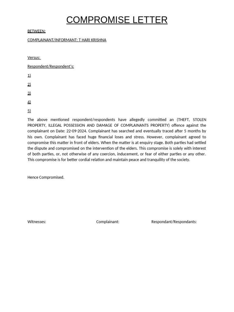 Compromise Letter Container | PDF