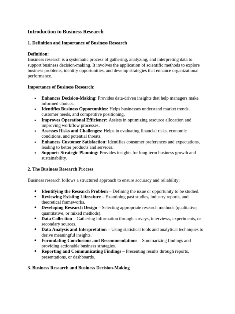 Introduction To Business Research | PDF | Methodology | Data