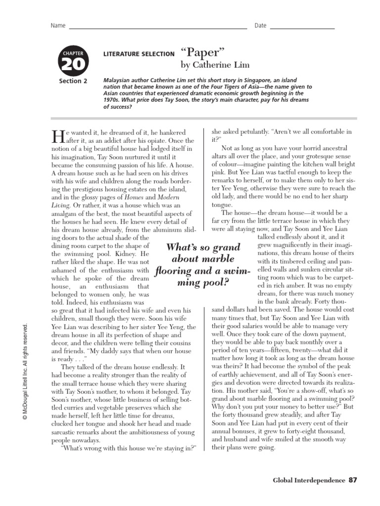 "Paper": by Catherine Lim | PDF
