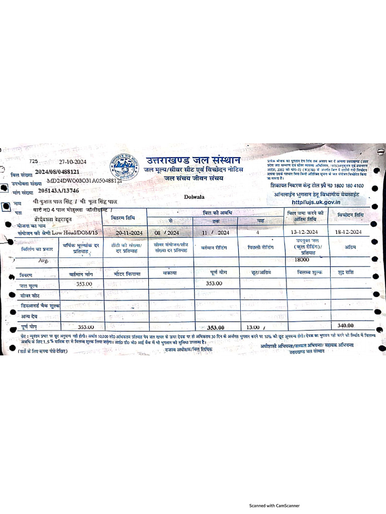 Water Bill 1 | PDF