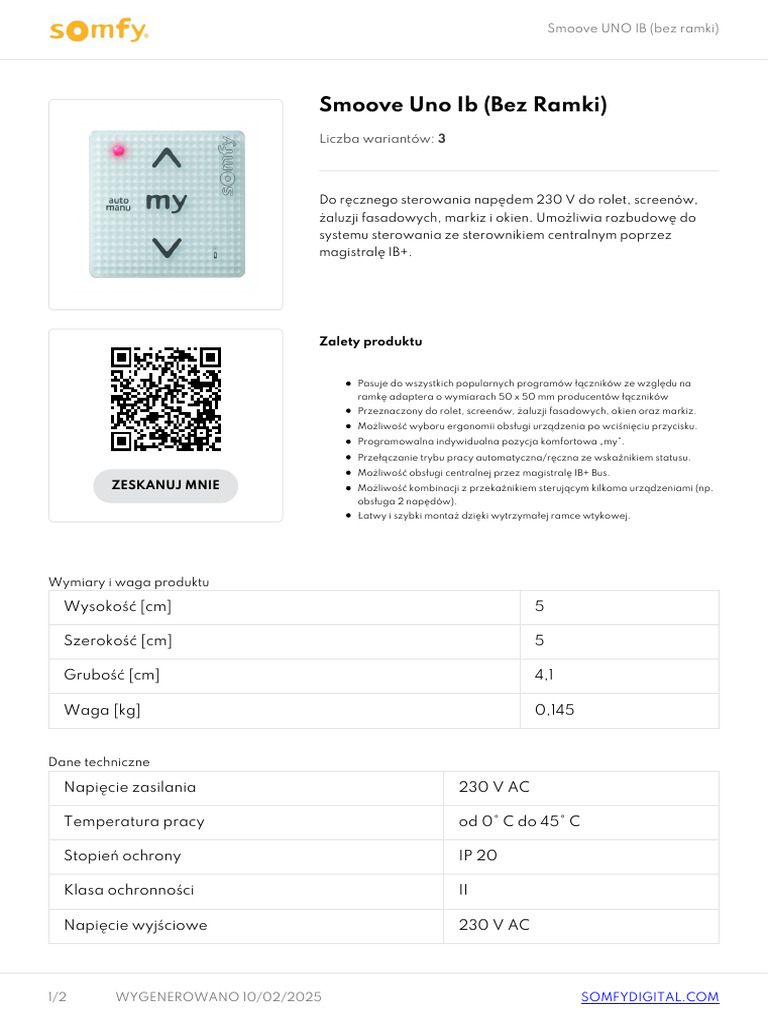 Smoove UNO IB (bez ramki) | PDF