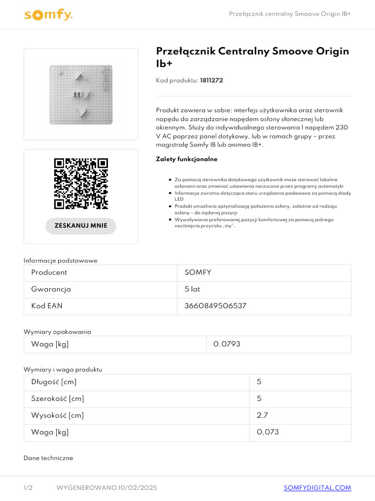 Przełącznik Centralny Smoove Origin IB+ | PDF