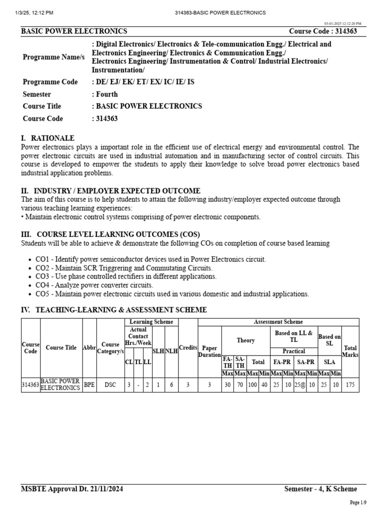 314363-Basic Power Electronics 030125 | PDF | Rectifier | Power Inverter