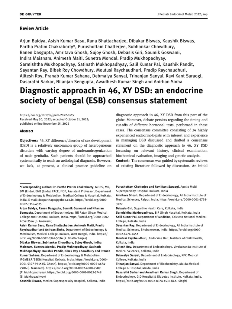Xy DSD (Jpem) | PDF | Puberty | Medical Specialties