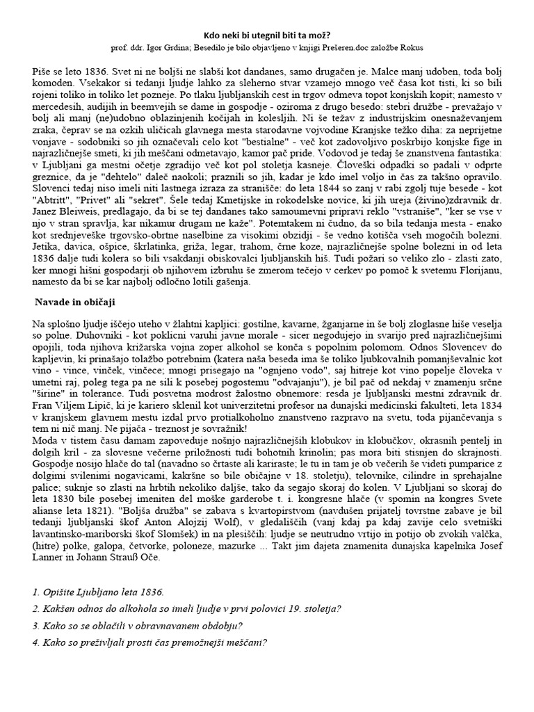 Kdo Neki Bi Utegnil Biti Ta Mož - DS | PDF