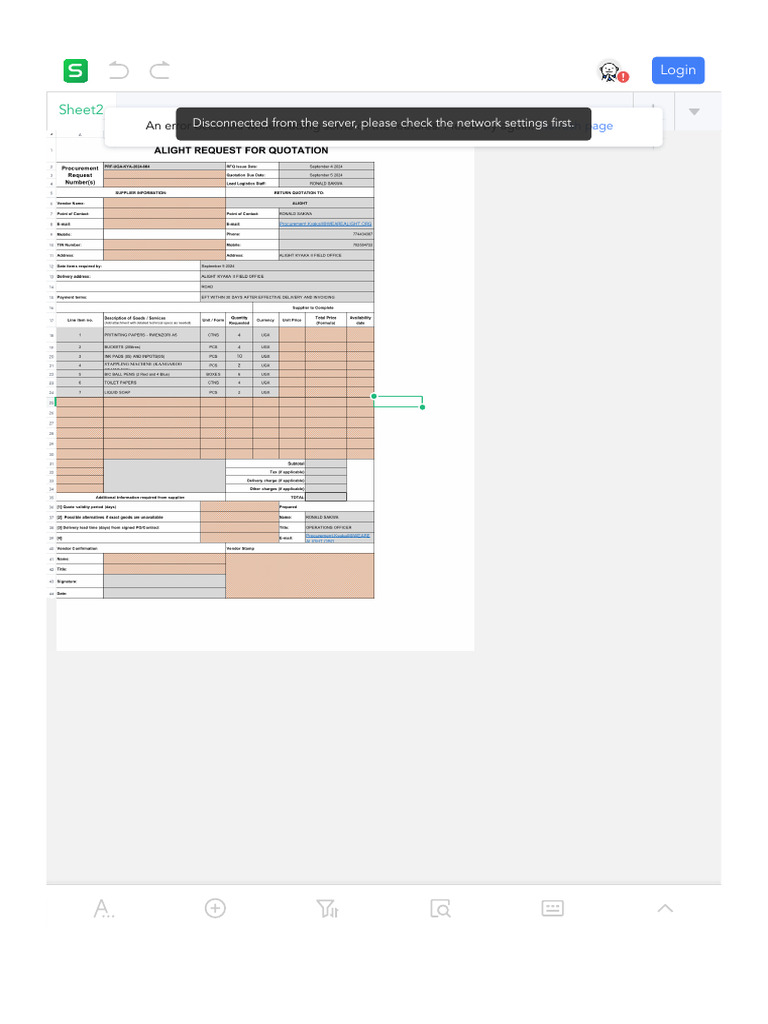 RFQ 604 Stationary | PDF