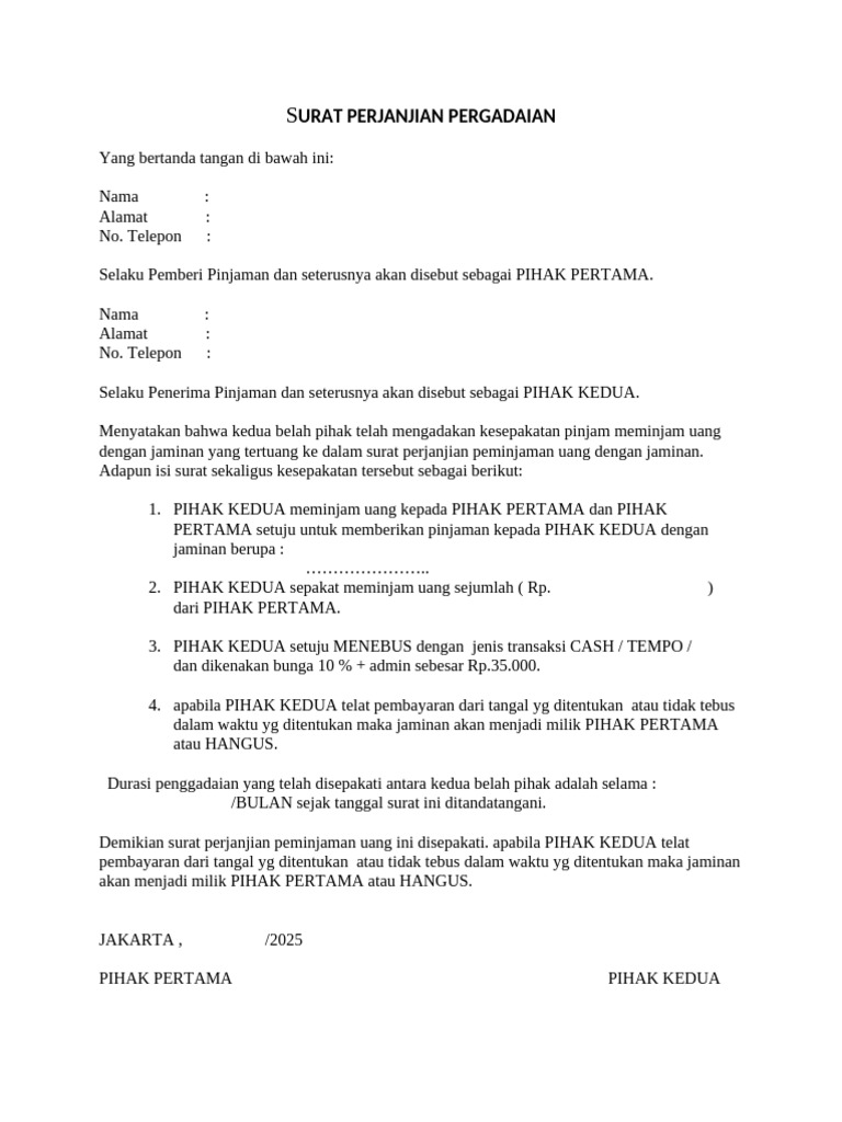 Surat Perjanjian | PDF