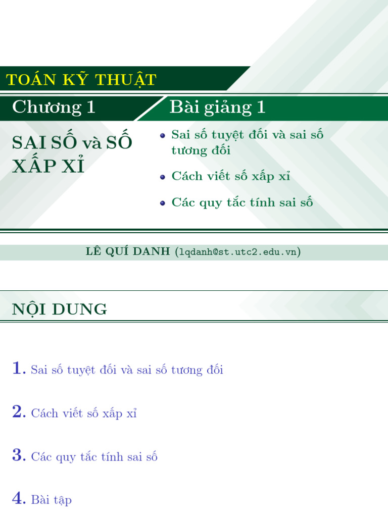 ToanKiThuat.Lec01.SaiSoVaSoXapXi | PDF