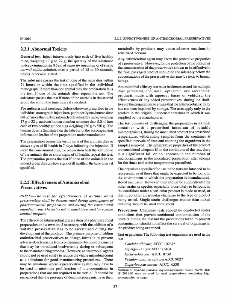 Effectiveness of Antimicrobial Preservative | PDF | Lipopolysaccharide ...