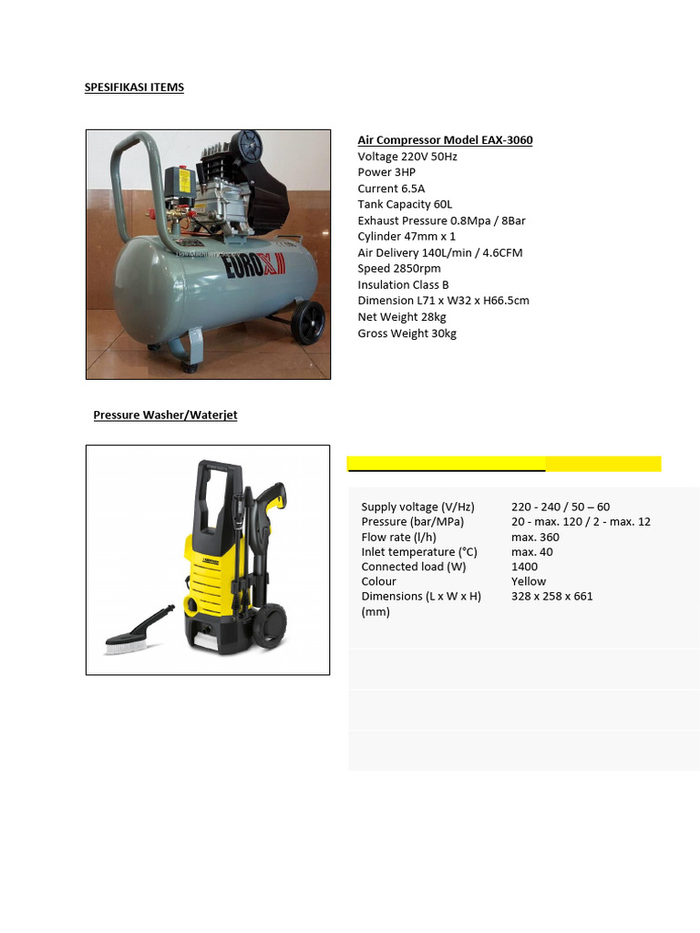 Compressor & Waterjet | PDF