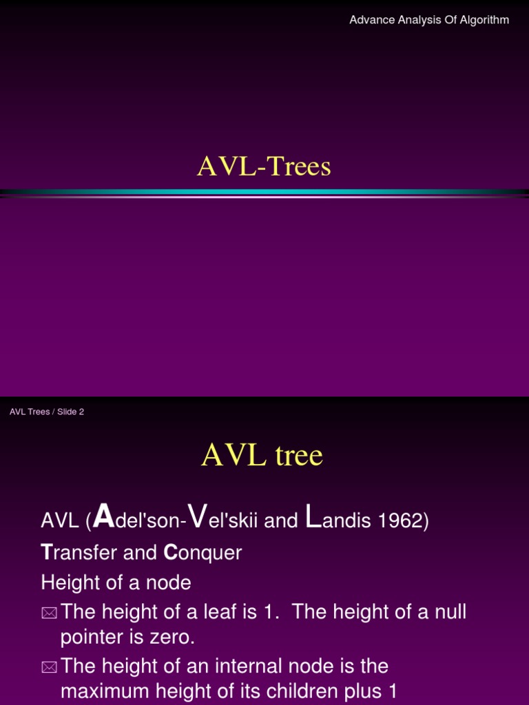 Avl Trees Advance Analysis Of Algorithm Pdf Theoretical Computer