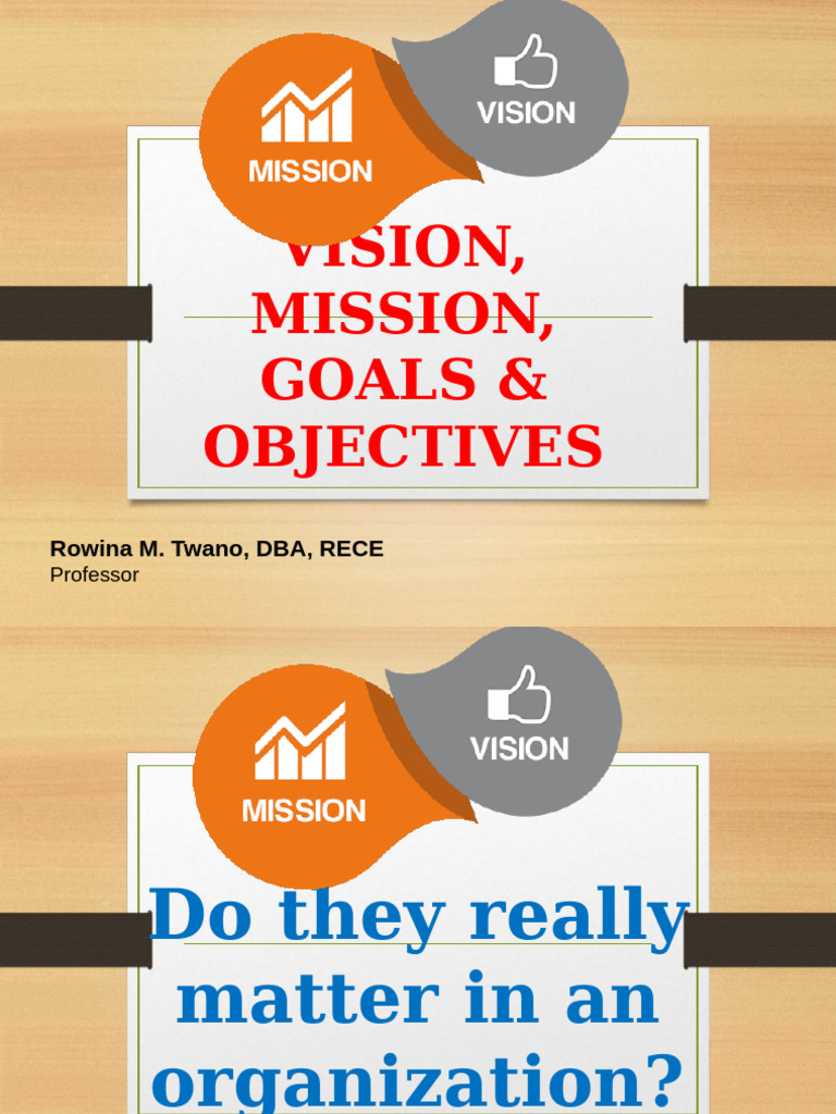 Vision, Mission, Goals & Objectives Guide | PDF | Goal | Business