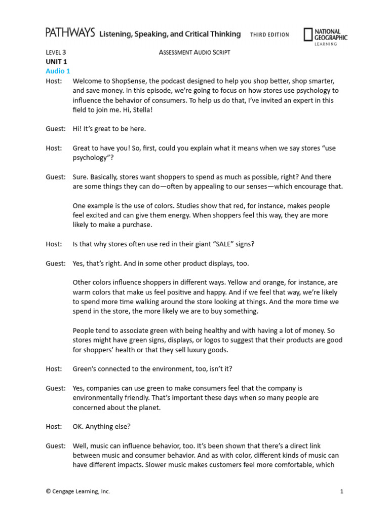 PathwaysLS3e L3 AudioScripts Assessment AllUnits | PDF | Rock (Geology) | Magma