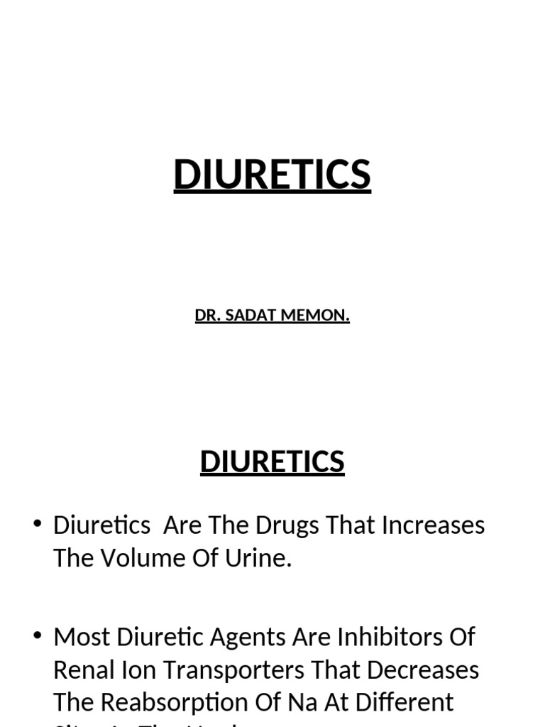 Diuretic 4TH Year MBBS | PDF | Medical Specialties