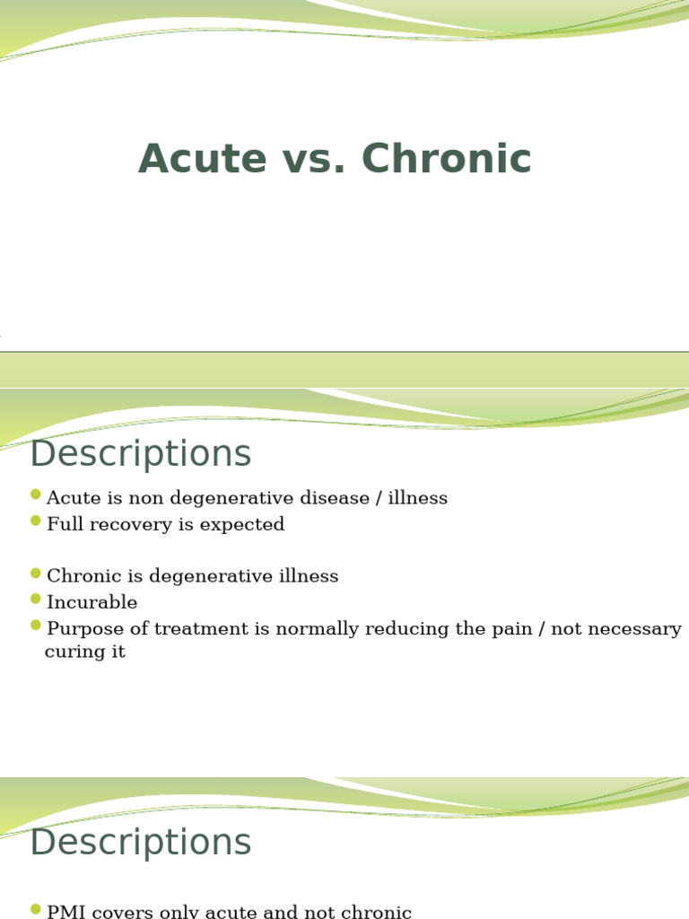 Acute vs. Chronic Illness Explained | PDF
