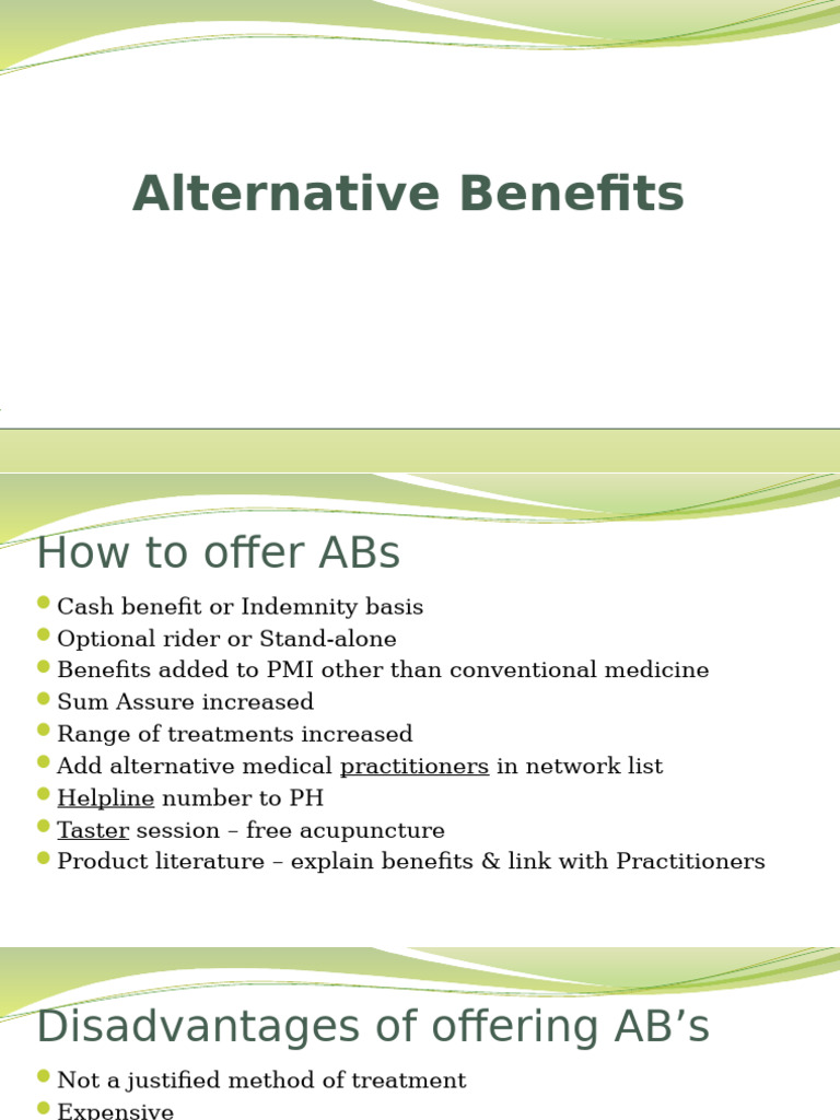 Alternative Benefits - PMI | PDF