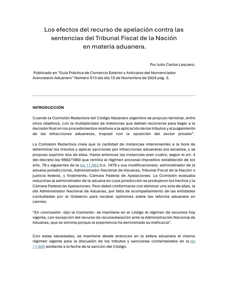 Los Efectos Del Recurso de Apelaci N 1736896872 | PDF | Apelación | Fiscal