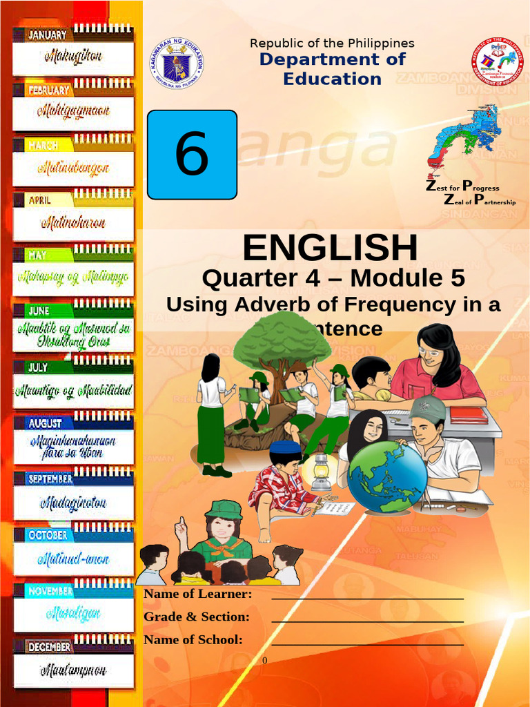 English6 q4 Mod5 Adverbsoffrequency v2 | PDF | Verb | Adverb