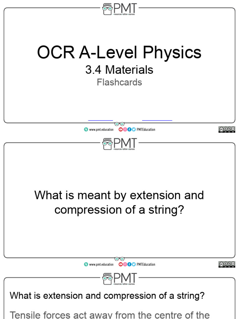 Flashcards - 3.4 Materials - OCR (A) Physics A-Level | PDF ...