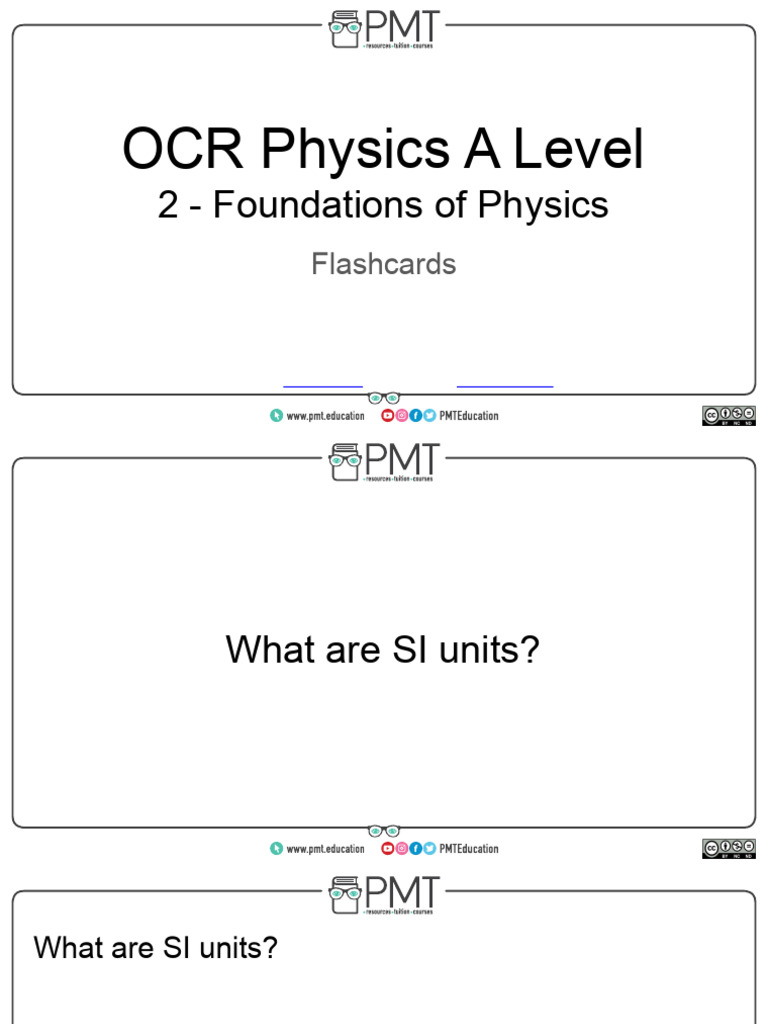 Flashcards - Module 2 Foundations of Physics - OCR (A) Physics A-Level ...