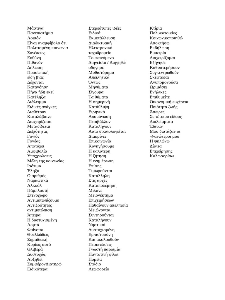 Greek Spelling Words | PDF