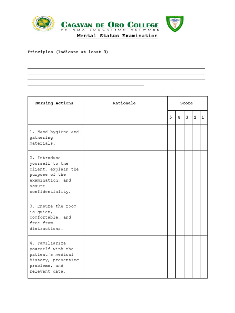 Mental Status Integumentary and Pain | PDF | Diseases And Disorders ...