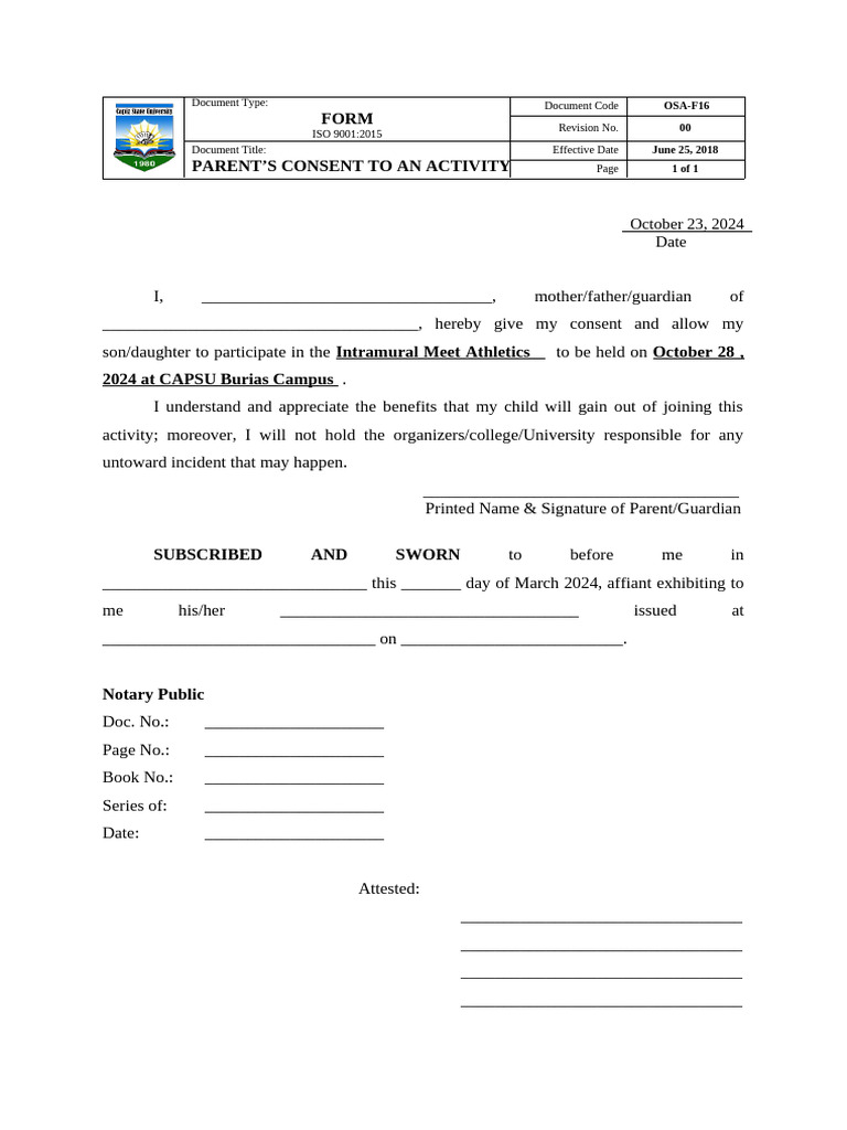 Parents Permit | PDF