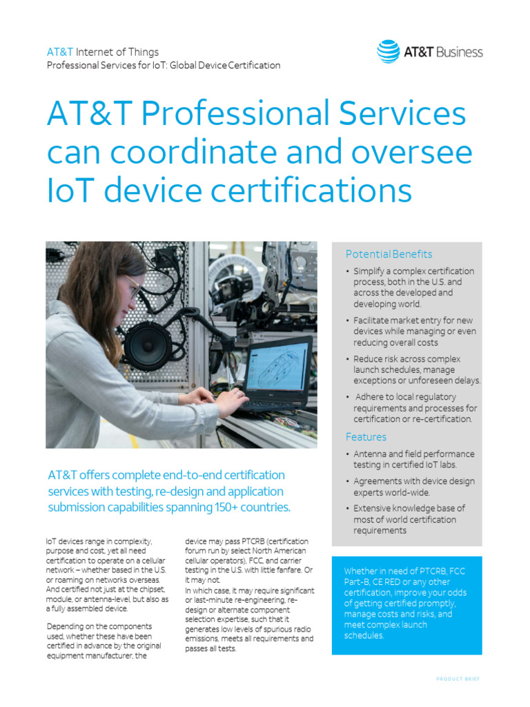Att Global Device Certification Brief | PDF | Internet Of Things | Information And ...