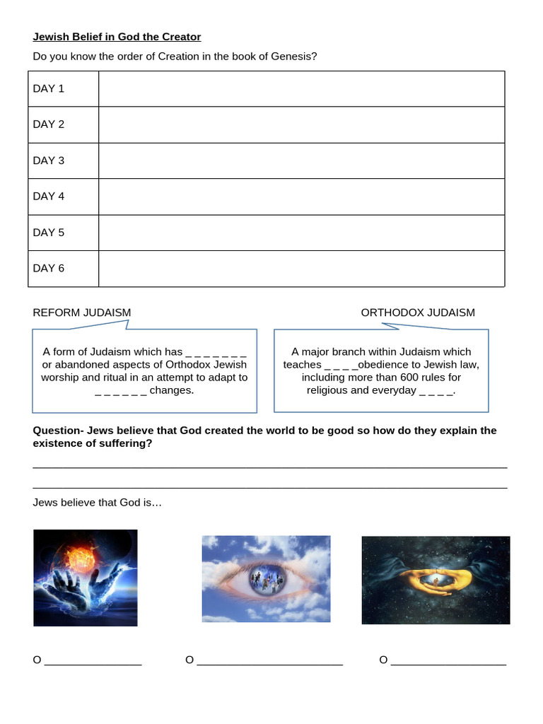 9.2 The nature of God - God as Creator | PDF | Orthodox Judaism | Torah