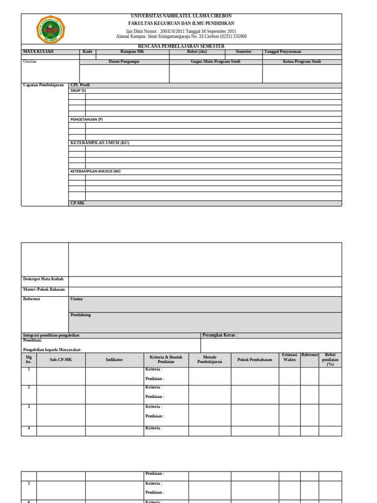 TEMPLATE RPS 2024 2025 | PDF