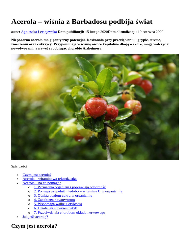 Acerola Bomba Witaminowa | PDF