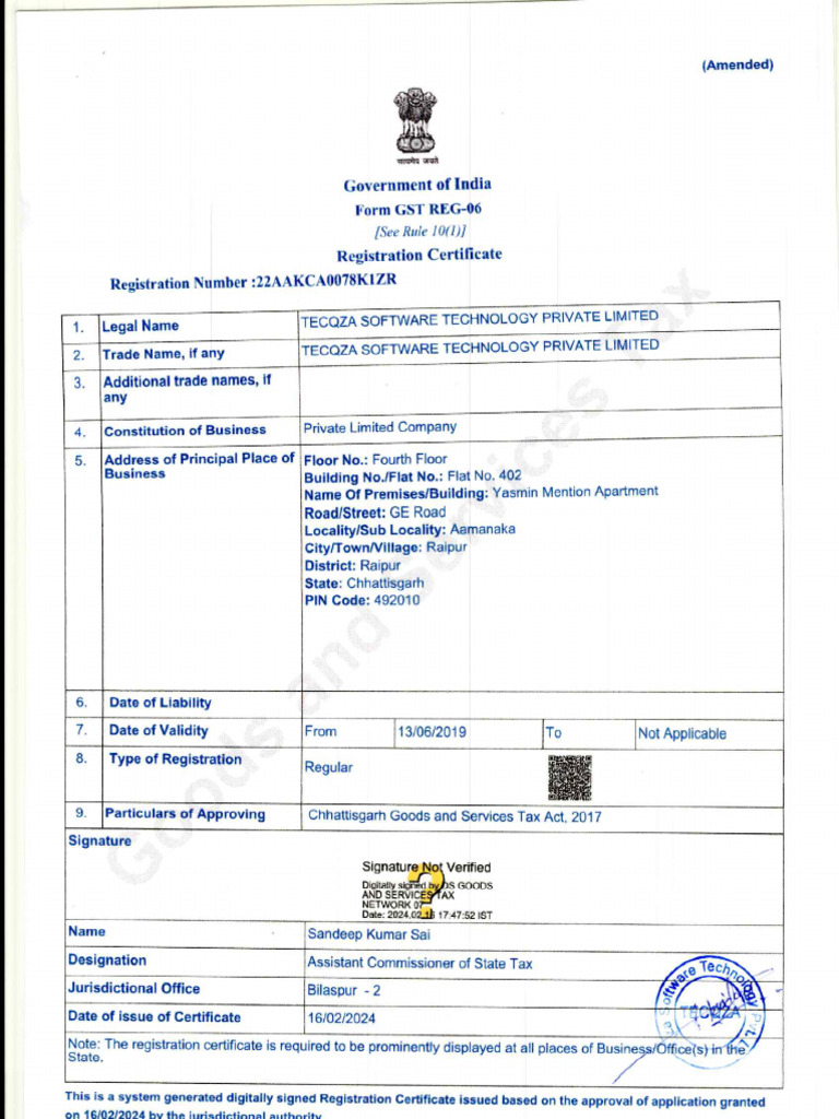 GST Certificate | PDF