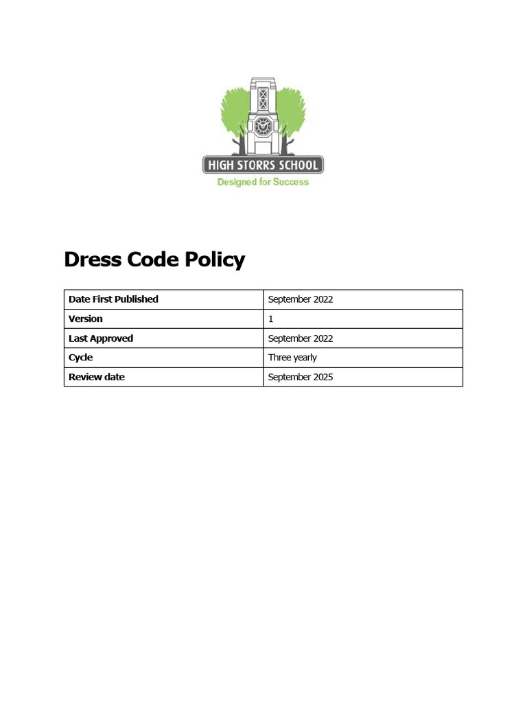 Dress Code Policy (July 2022) Vs3 | PDF | Clothing | Sneakers