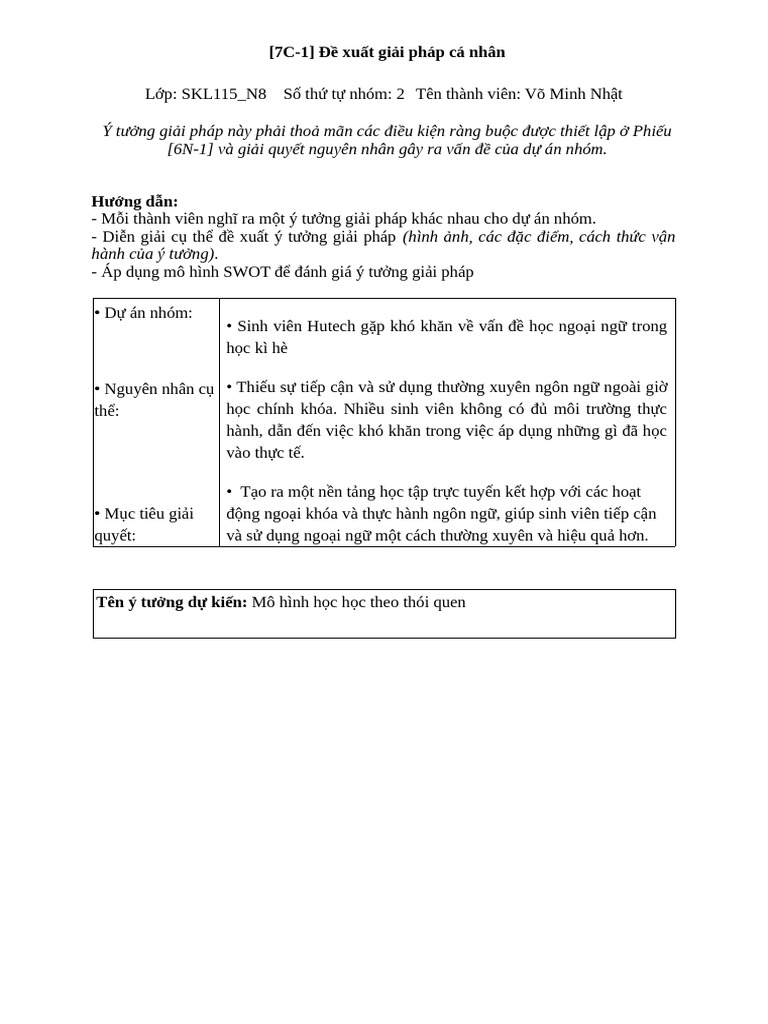 10. (7C-1) - Võ Minh Nhật | PDF