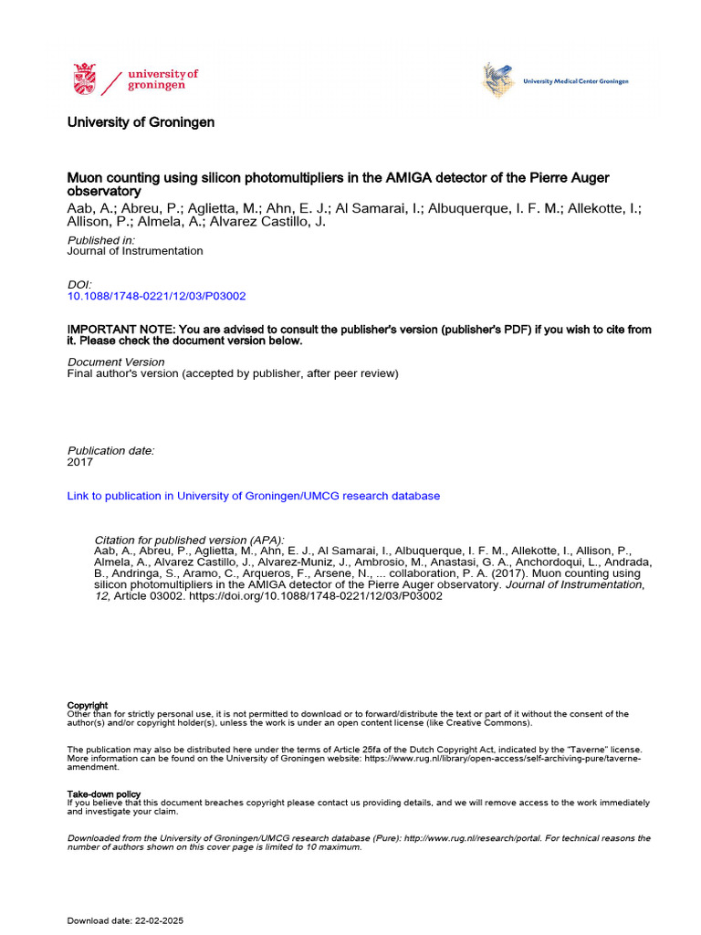 Muon Counting Using Silicon Photomultipliers | PDF | Electronics | Electrical Engineering