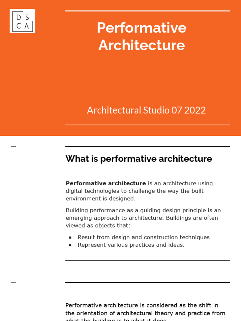 Performative Architecture - 2021-22 | PDF | Space | Liberal Arts Education