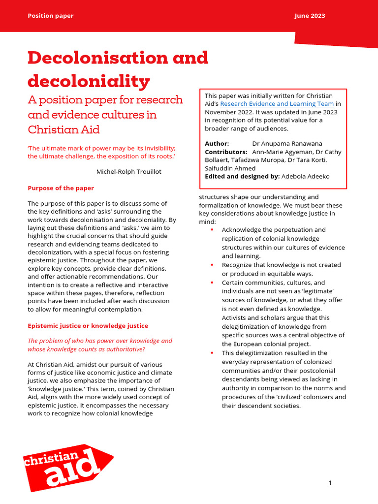Decolonisation and Decoloniality | PDF | Knowledge | Colonialism