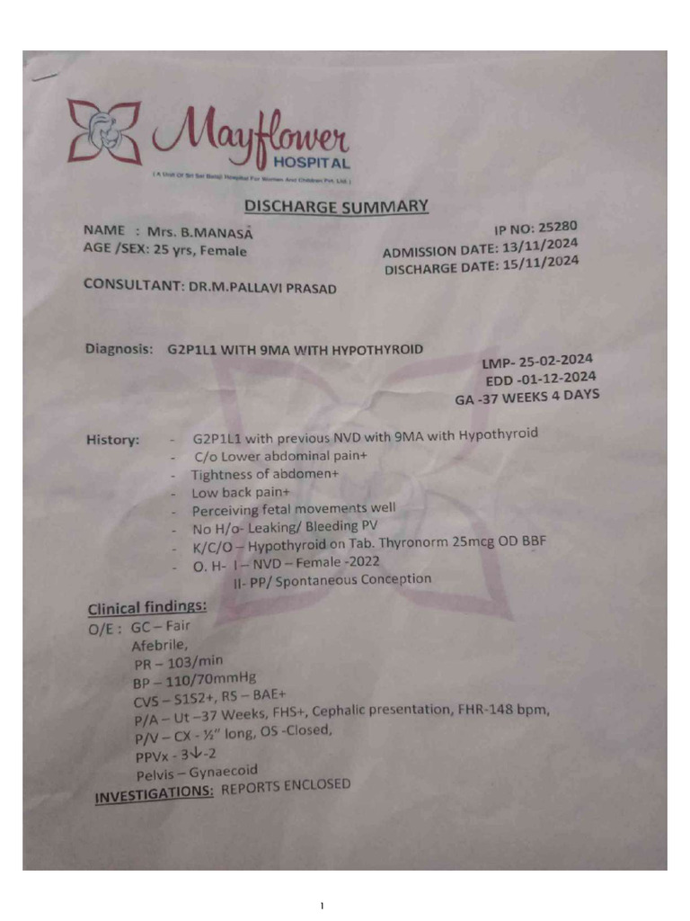 Manasa Discharge - Compressed | PDF