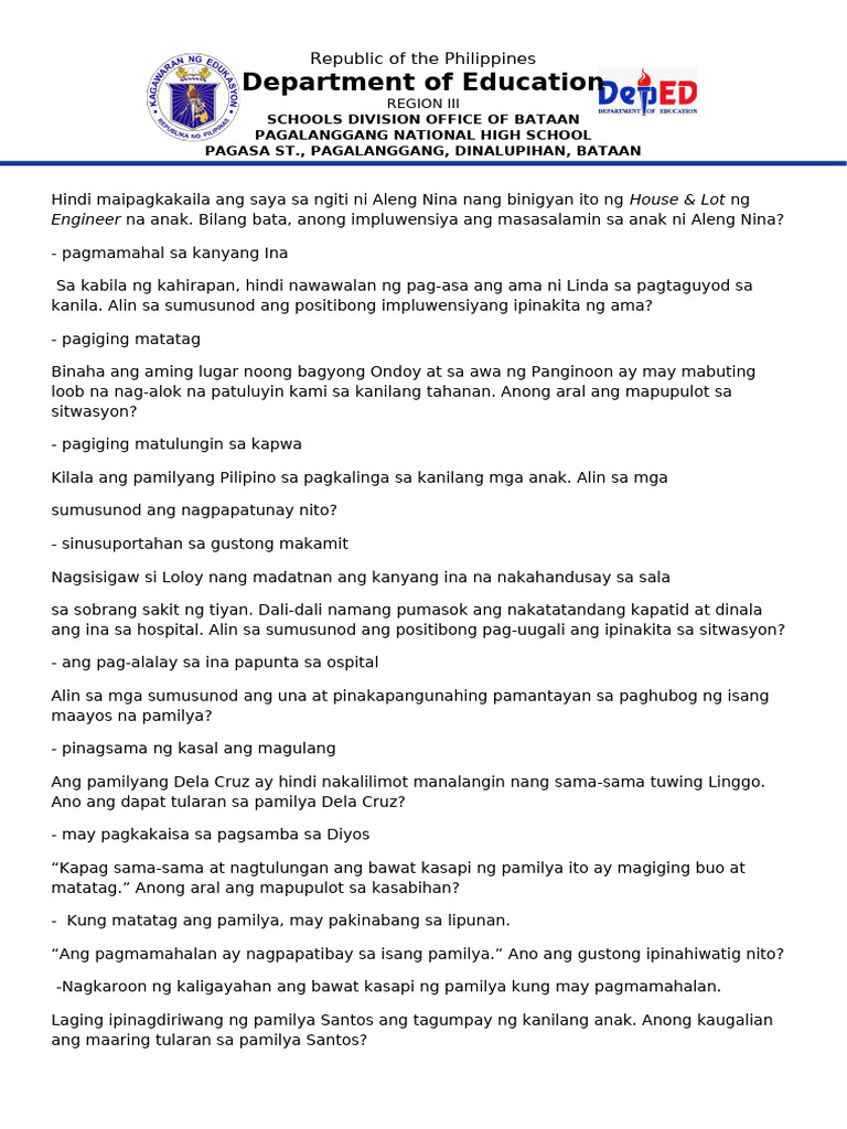 Reviewer 1st QE ESP 8 | PDF