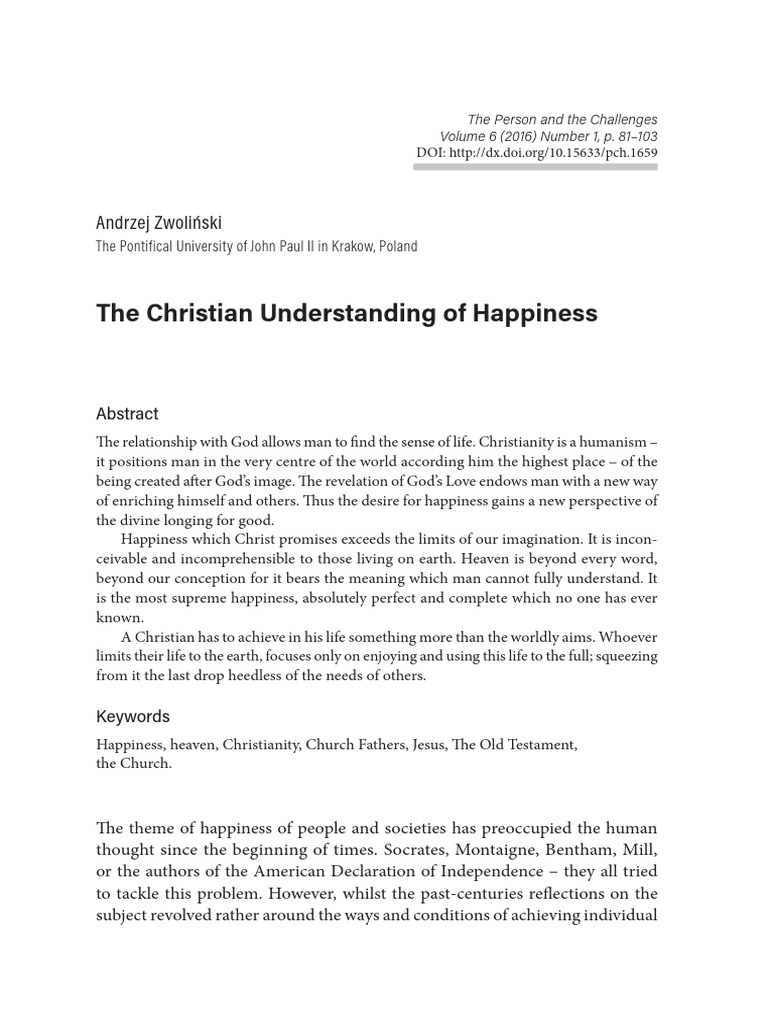 The Christian Understanding of Happiness | PDF | Jesus | Heaven
