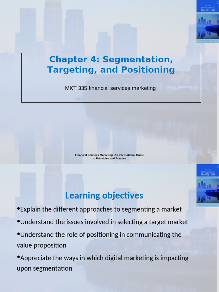 CH4 Segmentation, Targeting, and Positioning | PDF | Market Segmentation | Marketing