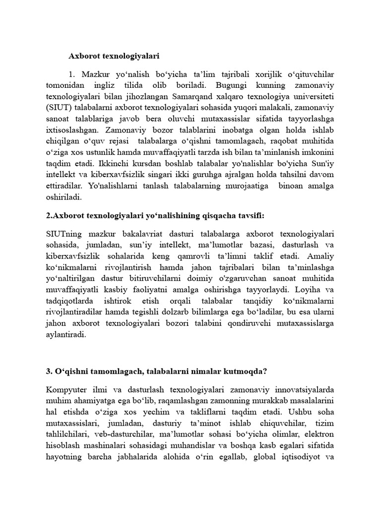 Computer Science Uz | PDF