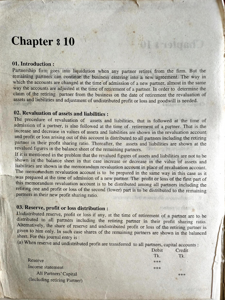Retirement of Partner: Accounting Procedures | PDF | Debits And Credits ...