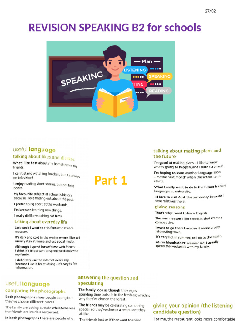 Speaking Practice b2 For Schools | PDF