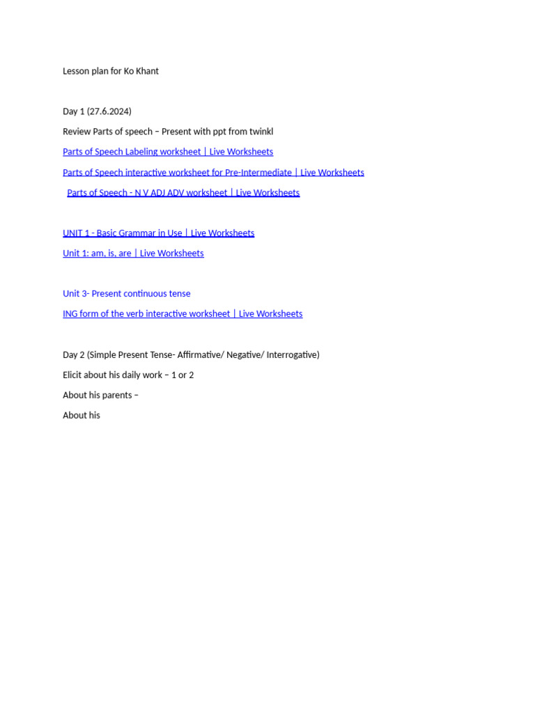Lesson Plan For Year 9 Unit 1 | PDF